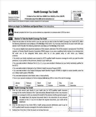 FREE 8+ Sample Health Care Tax Forms in PDF | MS Word