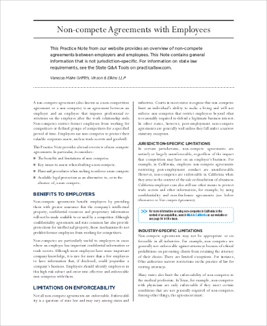 FREE 6+ Sample Non-Competition Agreement Forms in PDF | MS Word