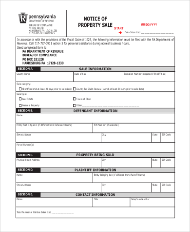 FREE 6+ Sample Notice of Sale Forms in PDF | MS Word