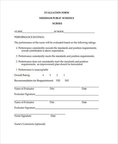 FREE 12+ Nurse Evaluation Form Samples, PDF, MS Word, Google Docs