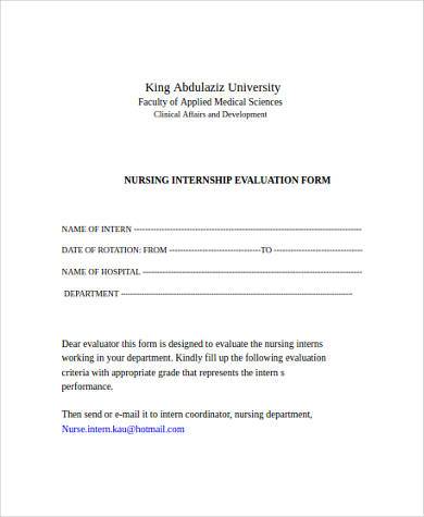 FREE 12+ Nurse Evaluation Form Samples, PDF, MS Word, Google Docs