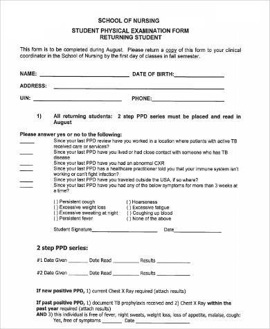 FREE 8+ Sample School Physical Forms in MS Word | PDF