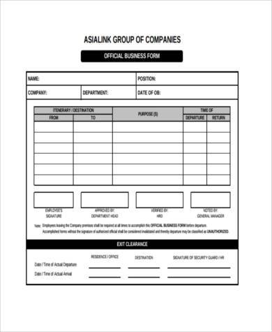 FREE 9+ Sample Business Forms in PDF | Excel | MS Word
