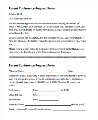 FREE 14+ Parent Conference Form Samples, PDF, MS Word, Google Docs