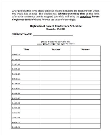 FREE 14+ Parent Conference Form Samples, PDF, MS Word, Google Docs