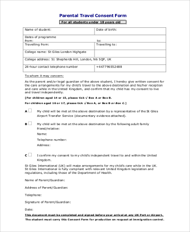 FREE 14+ Parent Consent Form Samples, PDF, MS Word, Google Docs, Excel