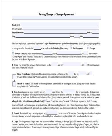 FREE 13+ Parking Agreement Form Samples, PDF, MS Word, Google Docs