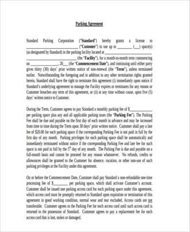 FREE 13+ Parking Agreement Form Samples, PDF, MS Word, Google Docs