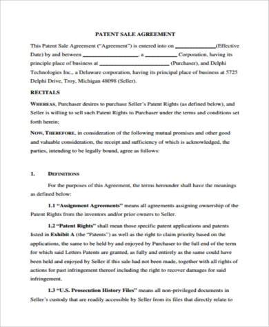 FREE 8+ Sample Patent Agreement Forms in PDF | MS Word