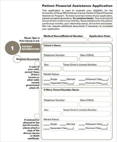 FREE 9+ Sample Financial Assistance Forms in PDF | MS Word | Excel