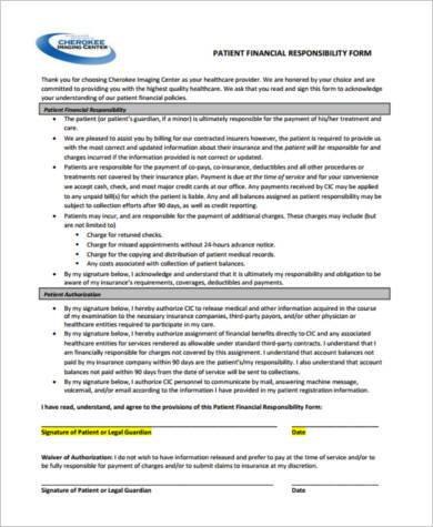 FREE 9+ Sample Financial Responsibility Forms in PDF | MS Word