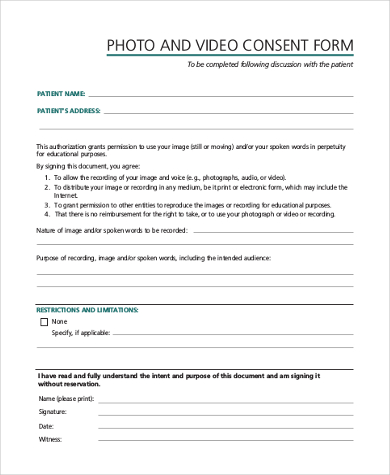 FREE 12+ Photo Consent Form Samples, PDF, MS Word, Google Docs