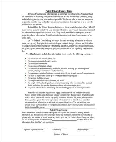 FREE 7+ Sample Privacy Consent Forms in PDF | MS Word