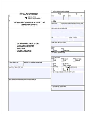 FREE 8+ Sample Payroll Action Forms in PDF | MS Word