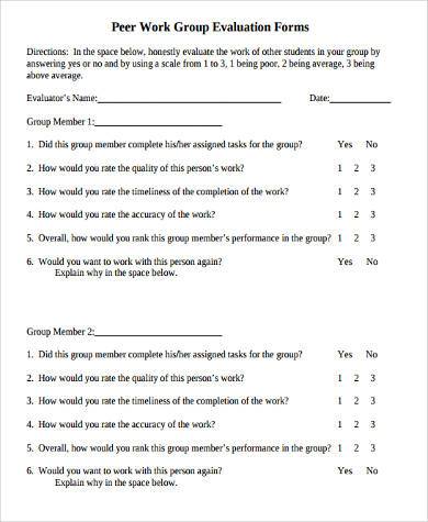 FREE 10+ Sample Team Evaluation Forms in PDF | MS Word | Excel
