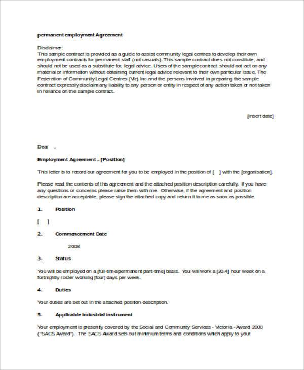 FREE 10+ Employment Agreement Samples in PDF | MS Word