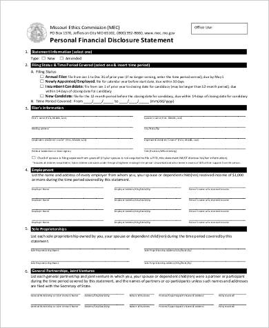 FREE 10+ Sample Financial Disclosure Forms in PDF | MS Word | Excel