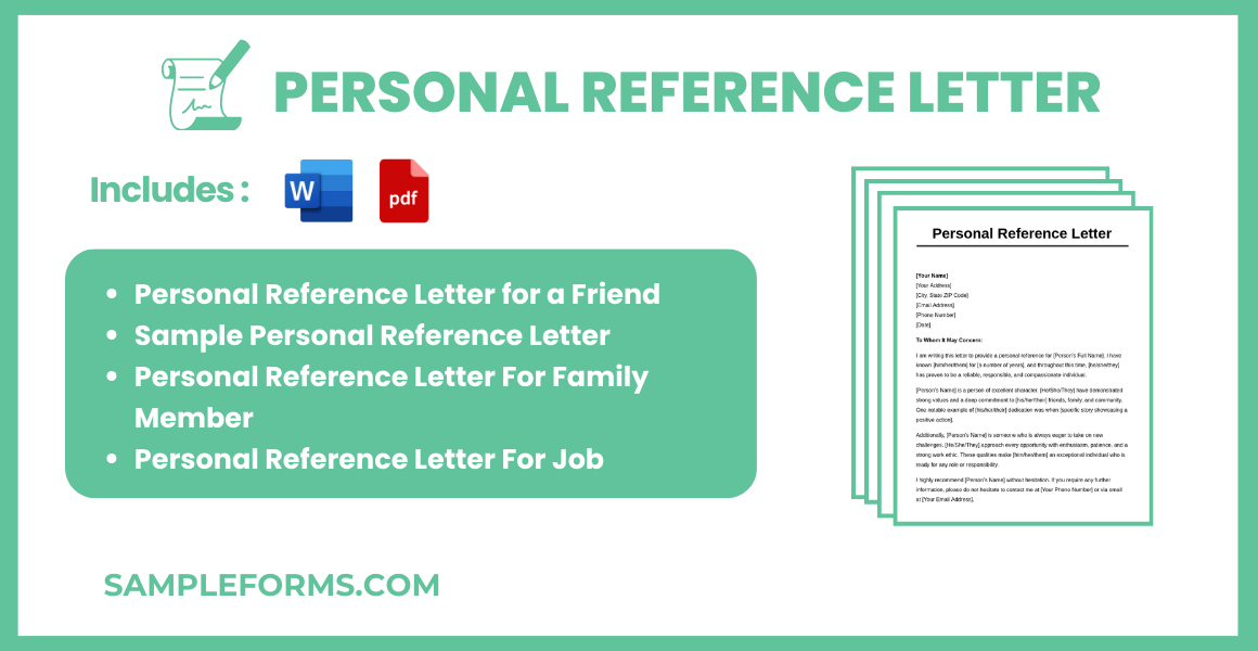 FREE 9+ Personal Reference Letter Samples, PDF, MS Word, Google Docs