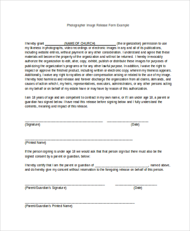 FREE 10+ Sample Photographer Release Forms in PDF | MS Word
