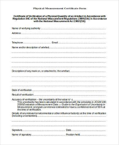 FREE 11+ Physical Certificate Form Samples, PDF, MS Word, Google Docs