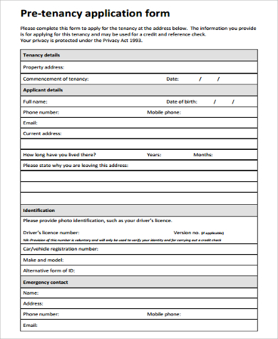 FREE 9+ Sample Renters Application Forms in PDF | Excel | MS Word