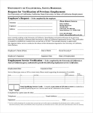 Sample Employment Verification Request Forms - 8+ Free Documents in ...