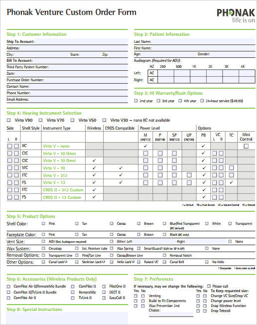FREE 8+ Sample Custom Order Forms in PDF | MS Word