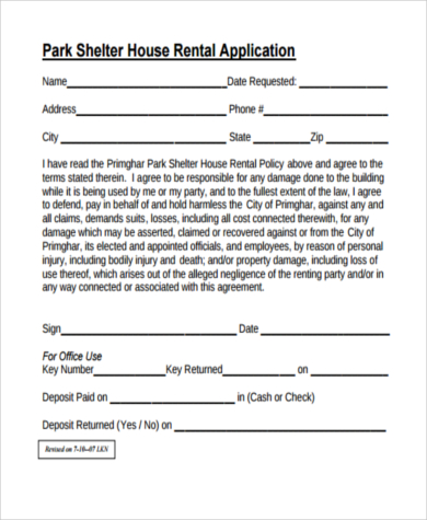 FREE 7+ Sample House Rental Applications in PDF | MS Word