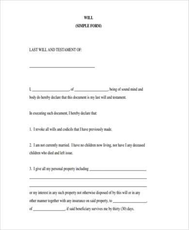 FREE 7+ Sample Legal Will Forms in PDF | MS Word