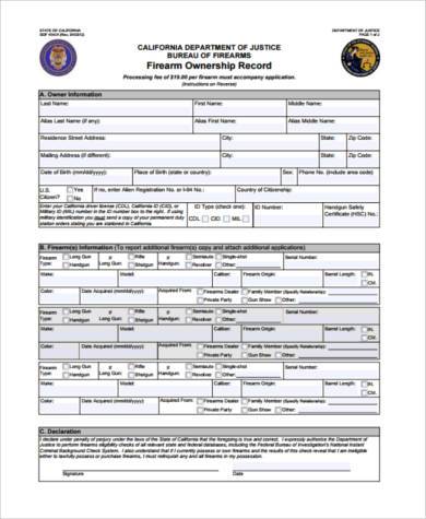 FREE 9+ Sample Firearm Transfer Forms in PDF | MS Word