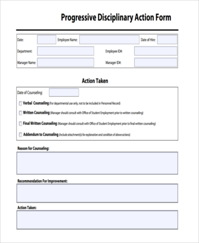 FREE 11+ Employee Disciplinary Action Form Samples, PDF, MS Word ...