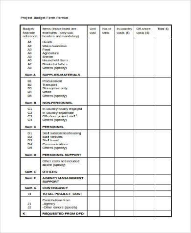 FREE 9+ Project Budget Form Samples in PDF | MS Word | Excel