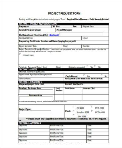 FREE 9+ Sample Project Request Forms in PDF | MS Word | Excel