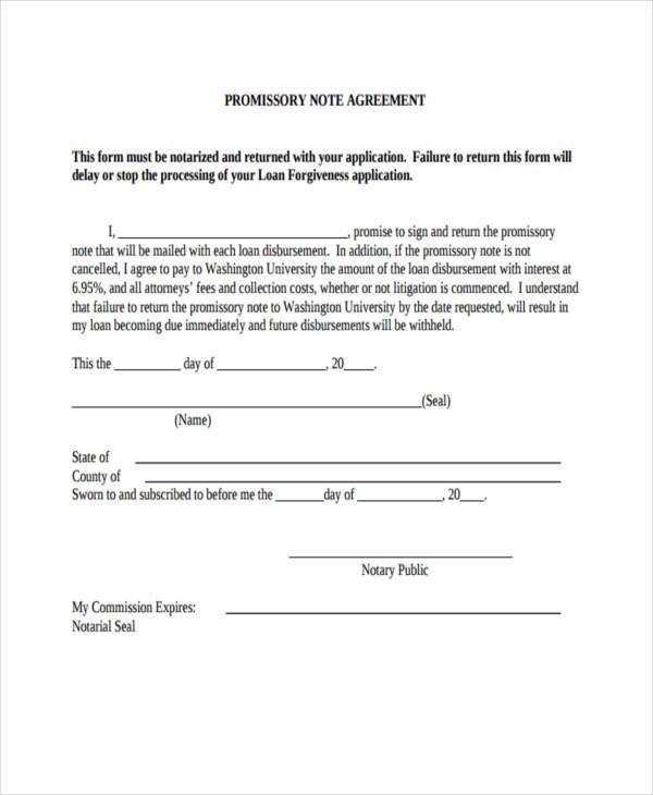 FREE 11+ Promissory Note Agreement Form Samples, PDF, MS Word, Google Docs