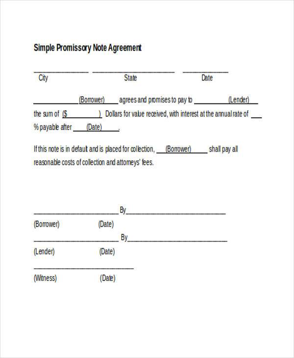 FREE 11+ Promissory Note Agreement Form Samples, PDF, MS Word, Google Docs