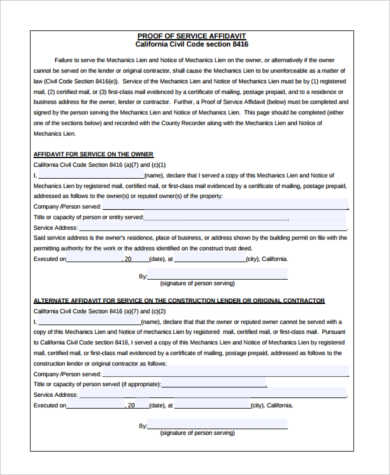 FREE 9+ Sample Proof of Service Forms in PDF | MS Word