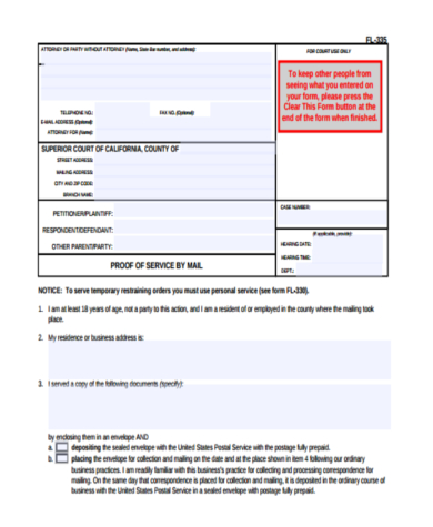 FREE 9+ Sample Proof of Service Forms in PDF | MS Word