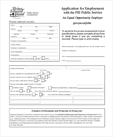 FREE 10+ Sample Job Application Form Samples, PDF, MS Word, Google Docs