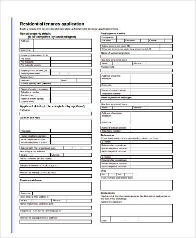 FREE 9+ Sample Real Estate Application Forms in PDF | MS Word | Excel
