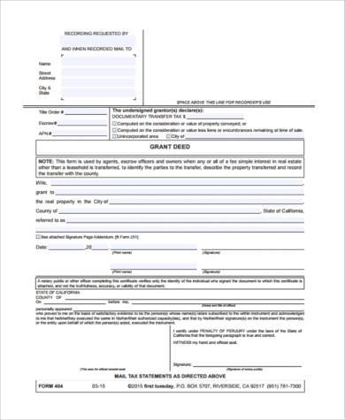 FREE 9+ Sample Real Estate Deed Forms in PDF | MS Word