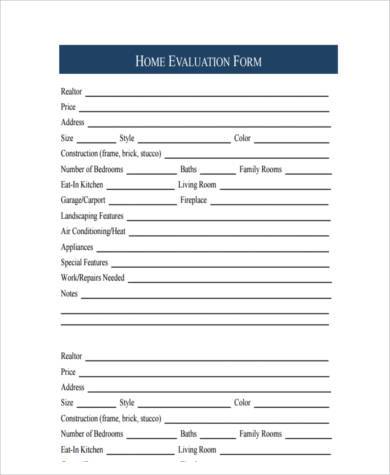 FREE 9+ Sample Real Estate Evaluation Forms in PDF
