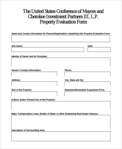 FREE 9+ Sample Real Estate Evaluation Forms in PDF