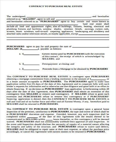 FREE 8+ Sample Real Estate Purchase Forms in PDF | MS Word