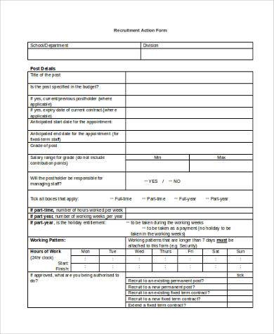 FREE 10+ Recruitment Application Form Samples, PDF, MS Word, Google Docs