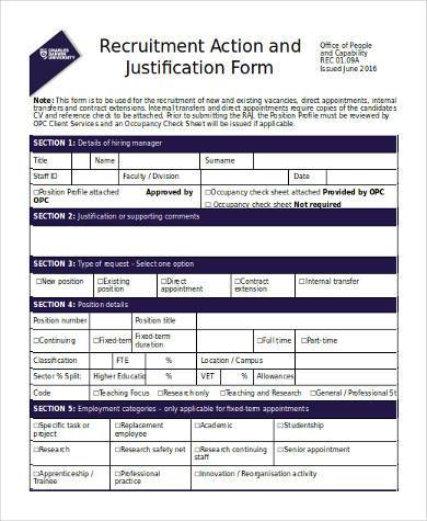 FREE 7+ Sample Recruitment Action Forms in MS Word | PDF