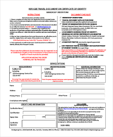 FREE 11+ Travel Document Form Samples, PDF, MS Word, Google Docs