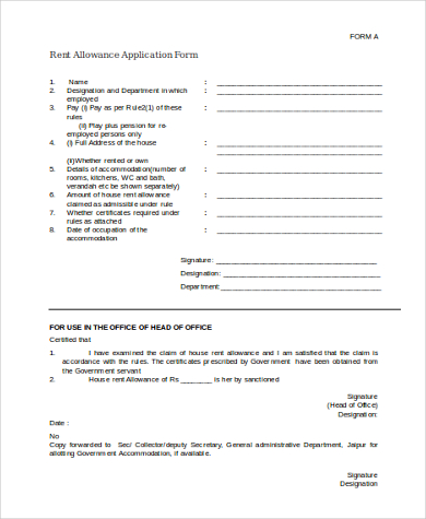 FREE 9+ Sample Rent Application Forms in PDF | MS Word