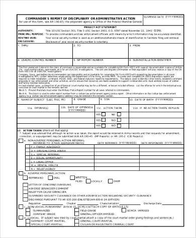 FREE 7+ Sample Administrative Action Forms in PDF | MS Word