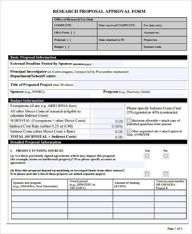 FREE 8+ Sample Research Proposal Forms in PDF | MS Word | Excel
