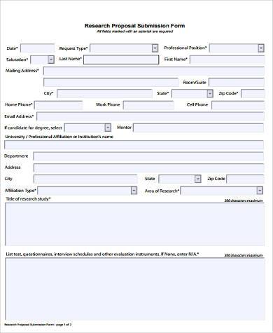 FREE 8+ Sample Research Proposal Forms in PDF | MS Word | Excel